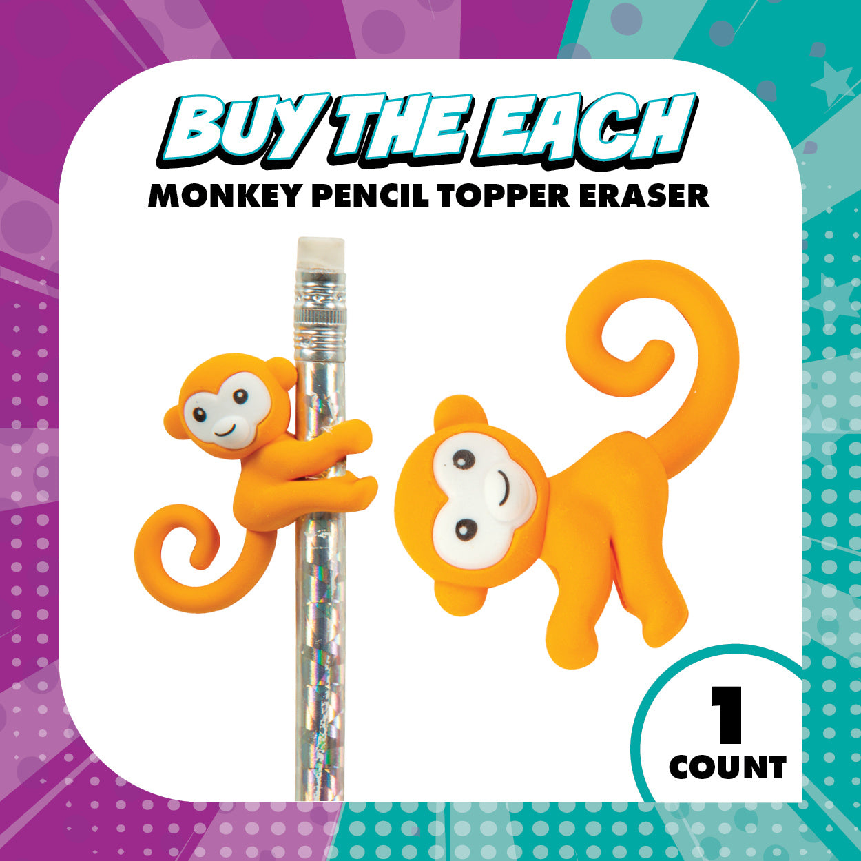 Monkey Eraser Pencil Topper | GEDDES Pencil Toppers – Raymond Geddes