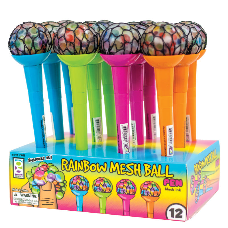 Cool Pens: Rainbow Mesh Ball Pens | Shop GEDDES School Supplies